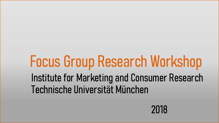 Focus Group Research Workshop - Sine Institut